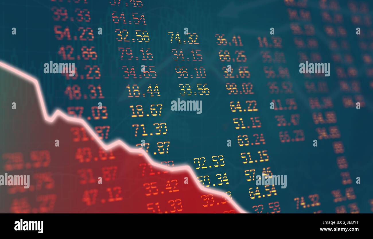 Graphs representing the stock market crash. 3d illustration Stock Photo ...