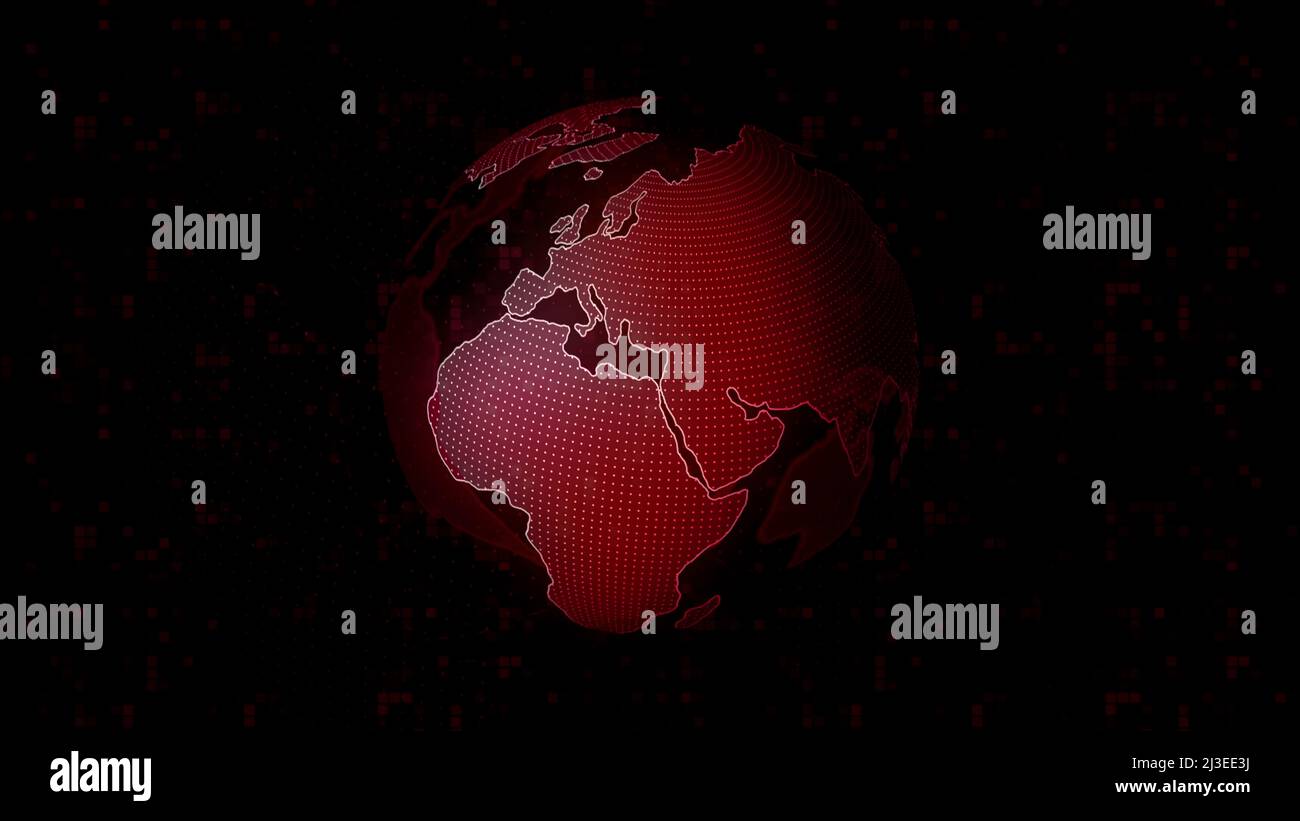 World map globe digital view, global communication concept. Motion ...