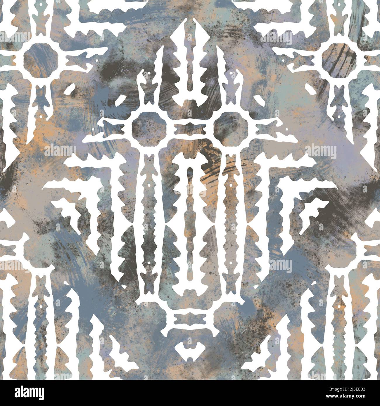Seamless neutral and white grungy classic abstract surface pattern ...