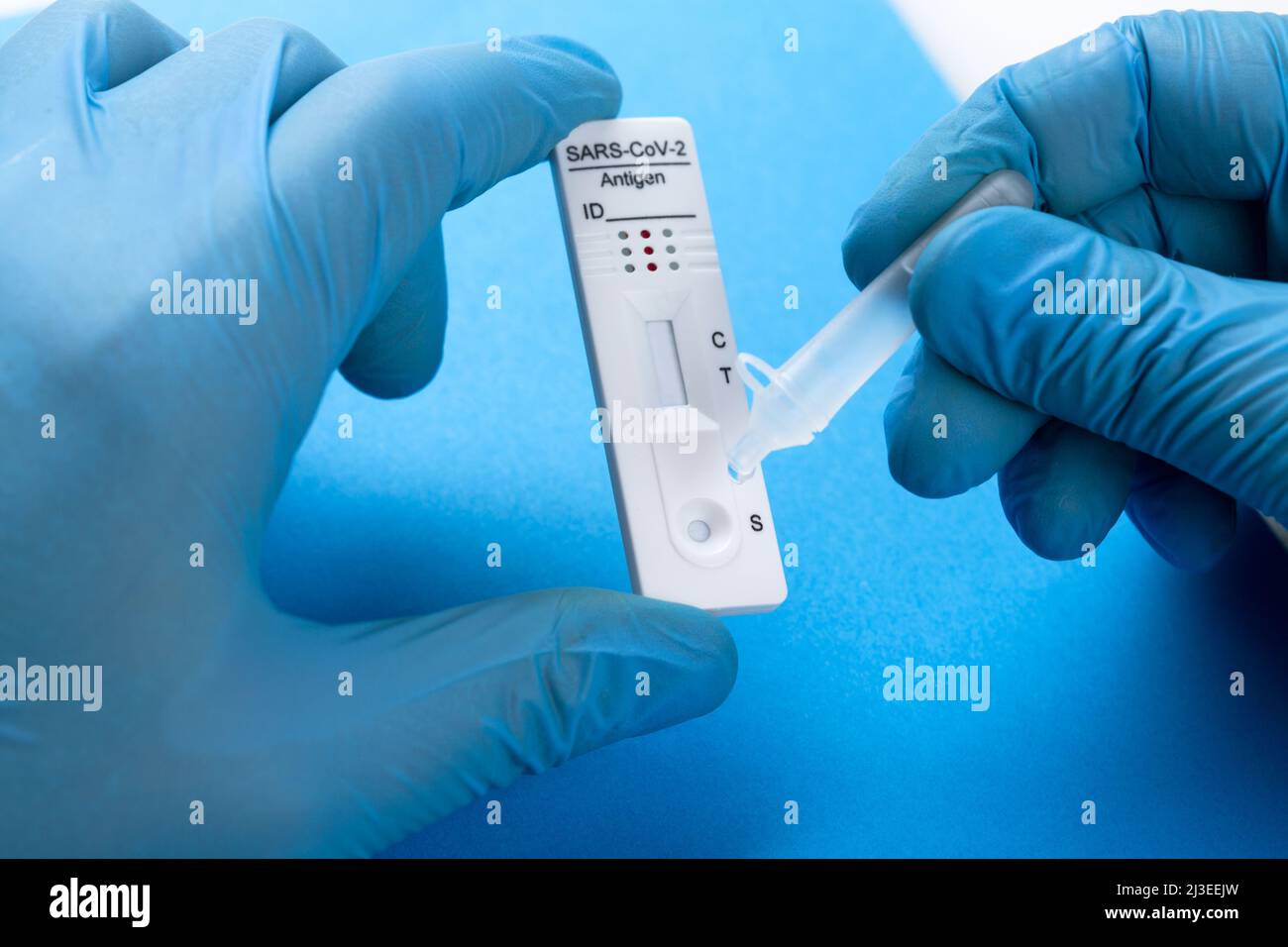 Covid rapid antigen nasal test. Self test at home or at corona test ...
