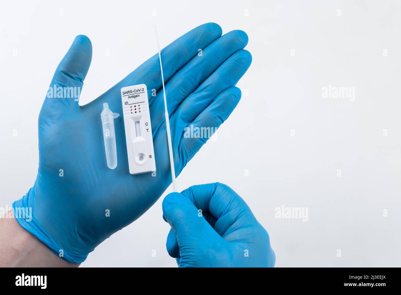 Covid rapid antigen nasal test. Self test at home or at corona test ...