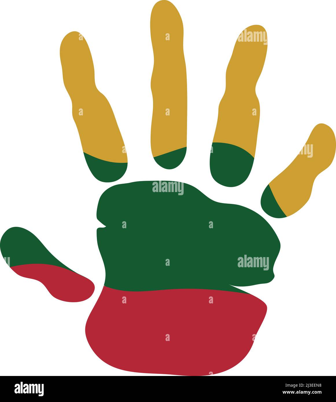 colored hand print africa flag Stock Vector Image & Art - Alamy
