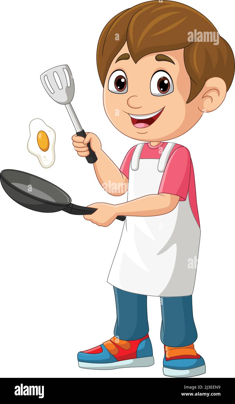 Cartoon Chefs Cooking Breakfast
