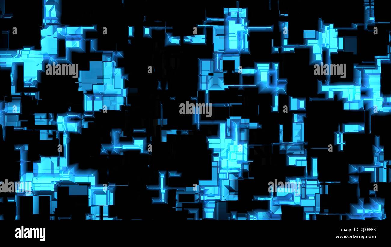 Abstract mosaic colorful background with blue and black randomly ...