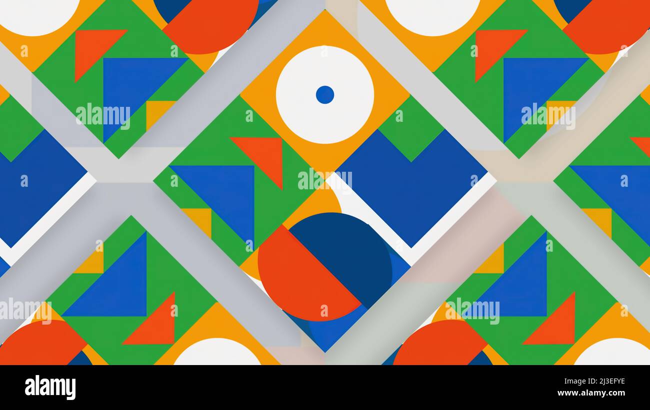 Seamless loop rhythmic motion of flat bright figures, seamless loop ...