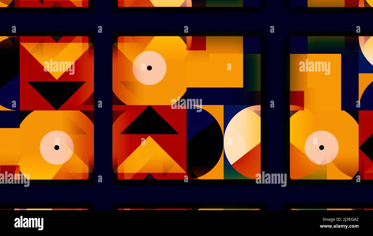 Seamless loop rhythmic motion of flat bright figures, seamless loop ...