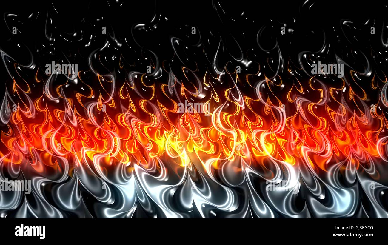 Abstract burning flame background, seamless loop. Motion. Grey and red fire with relaxing and ...