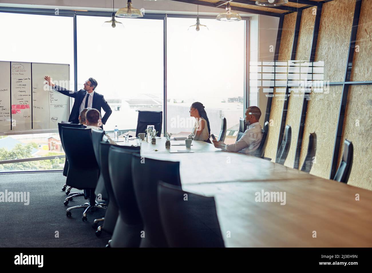 Sharing his plan with upper management. Shot of an executive giving a ...