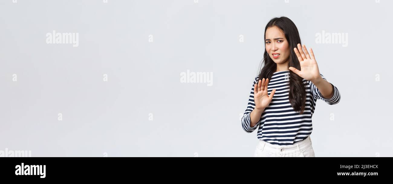 Lifestyle, beauty and fashion, people emotions concept. Woman feeling ...