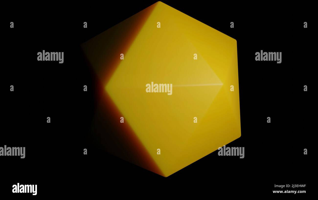 Rotating geometric polygon. Design. 3D model of geometric cube with six ...
