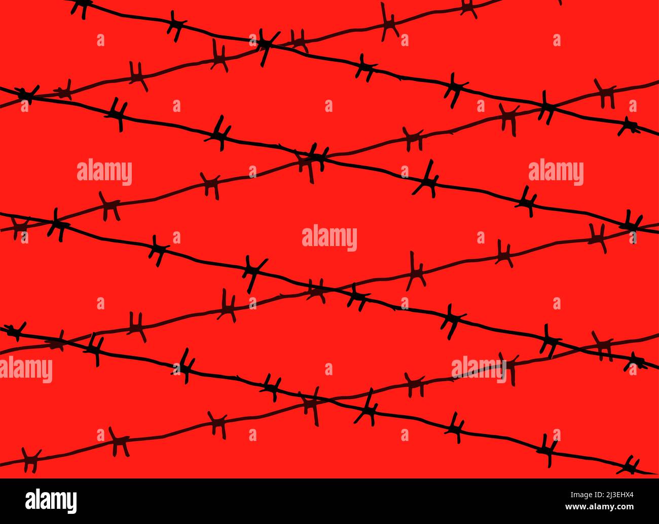 barbed wire, silhouette in red Stock Vector Image & Art - Alamy