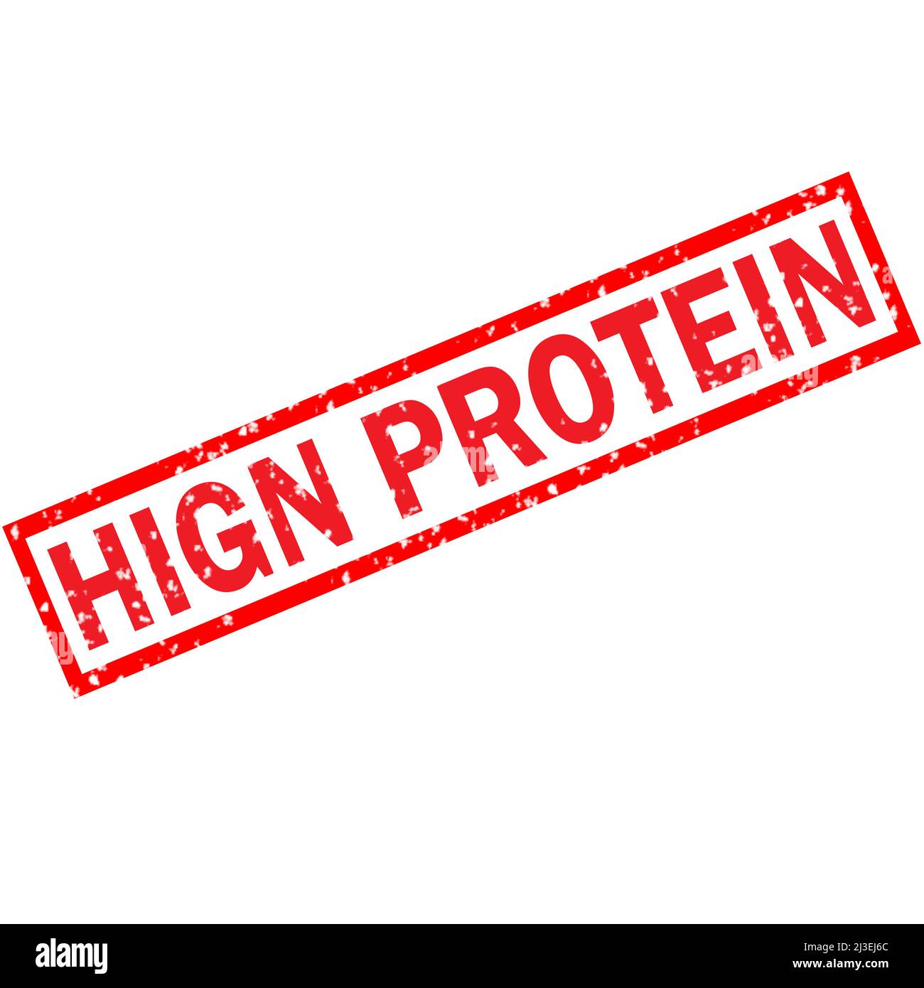 high protein red grunge rubber stamp on white background. high protein ...