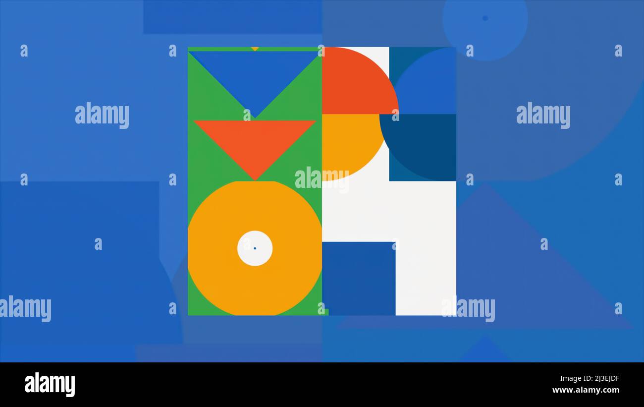 Square with moving geometric shapes. Motion. Stylish animation with ...