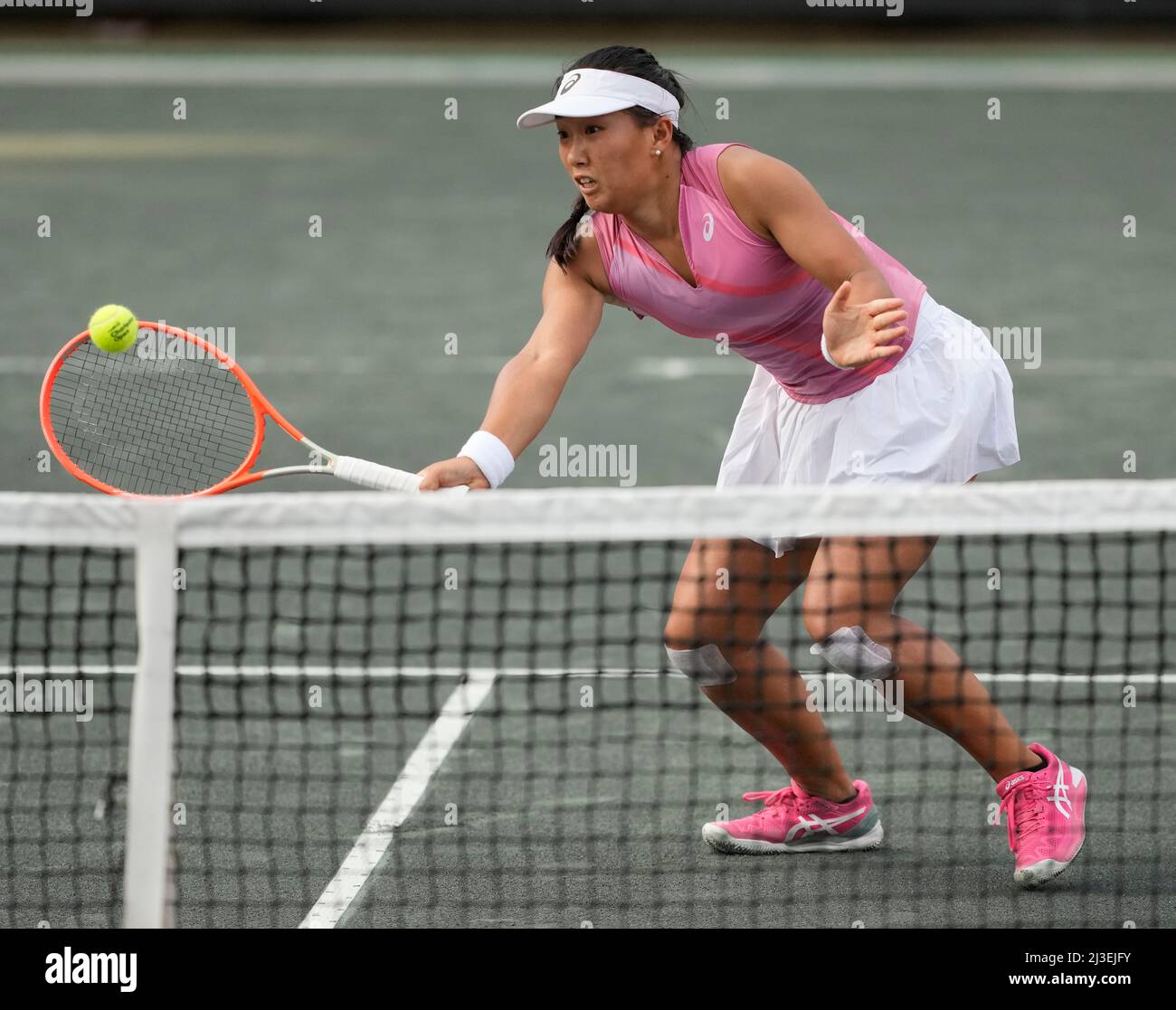 April 7, 2022: Claire Liu (USA) loses to Paula Badosa (ESP), 3-6, 7-6 ...