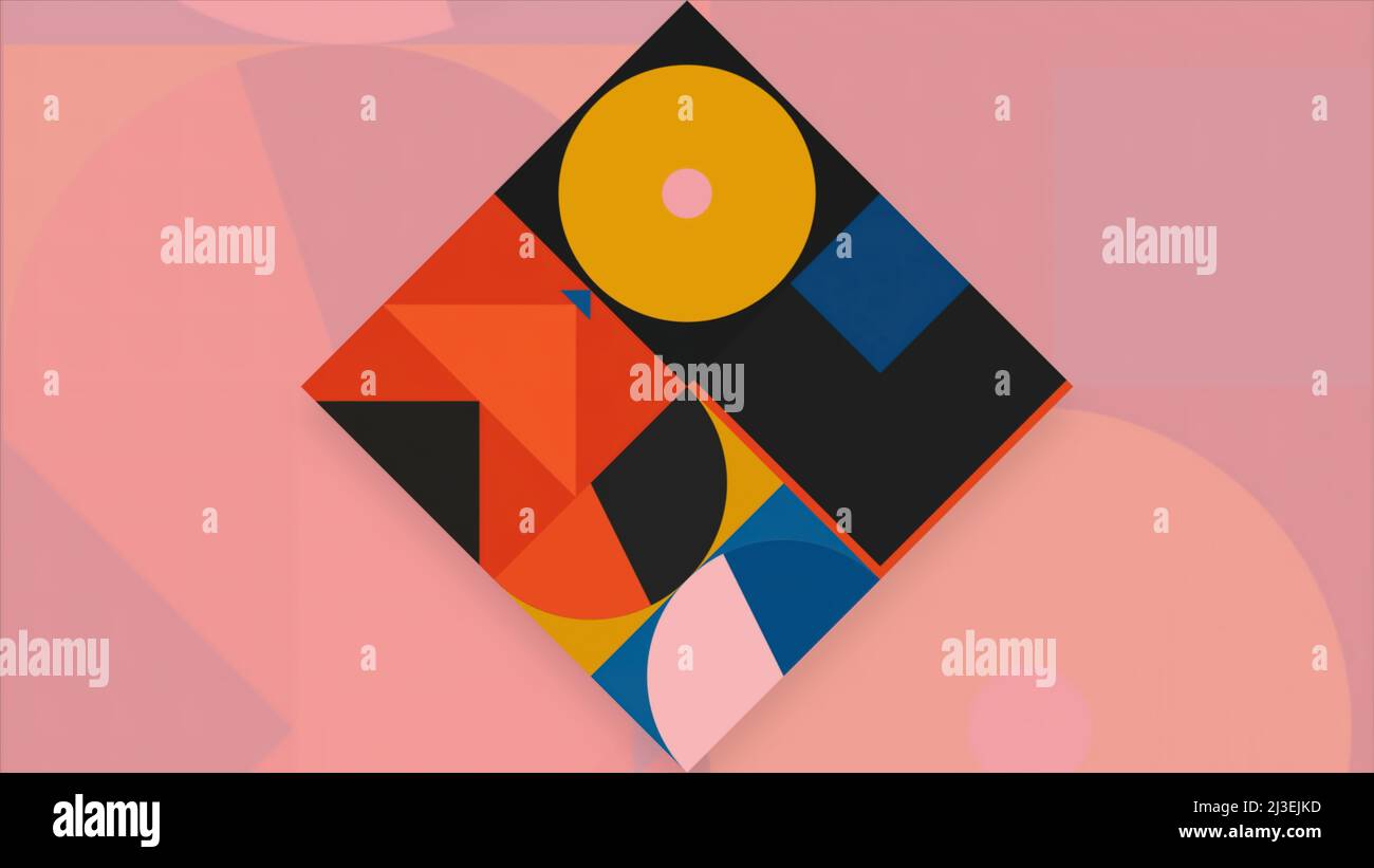 Square with moving geometric shapes. Motion. Stylish animation with ...