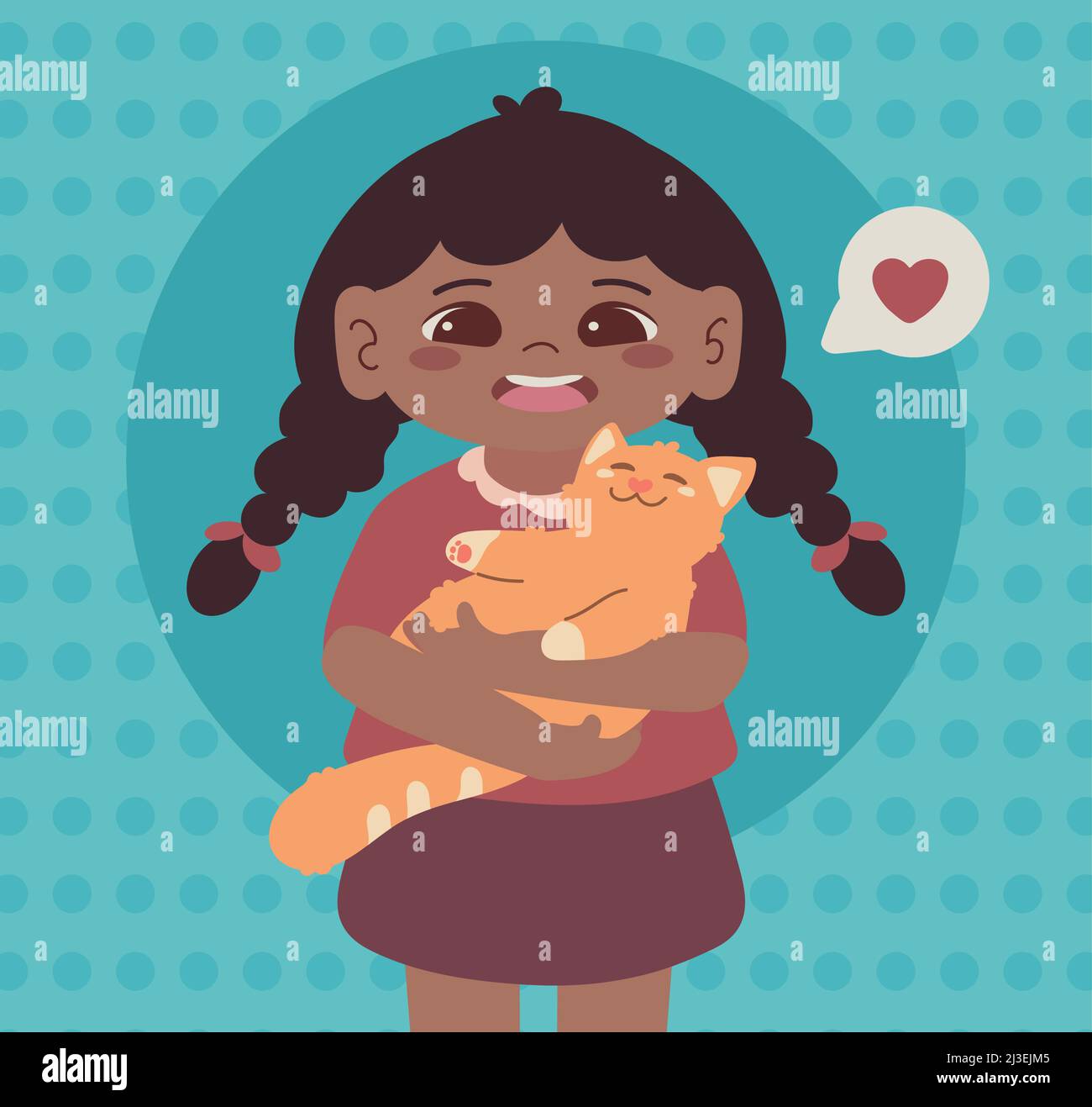 girl carrying a cat Stock Vector Image & Art - Alamy