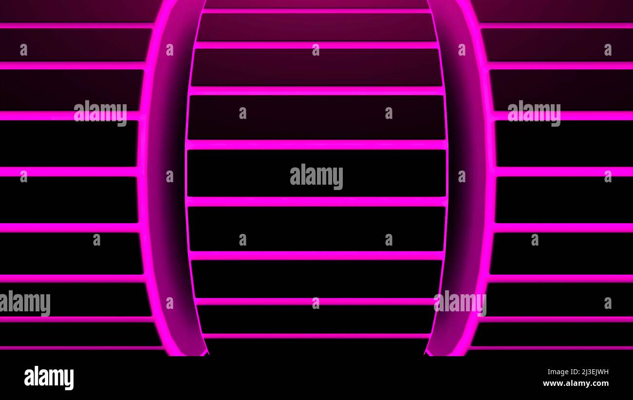 3D mechanism with rotating gears. Design. Rotating mechanism with neon ...