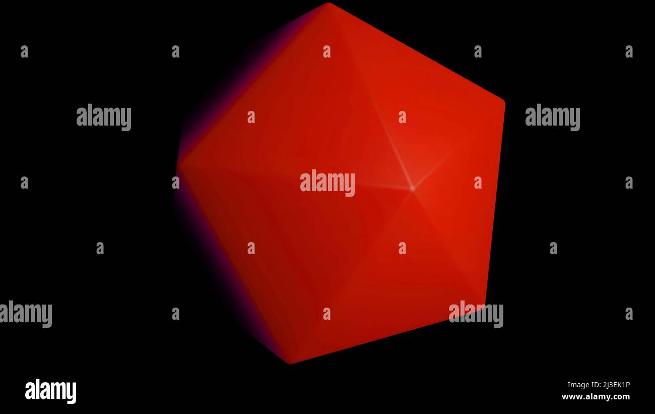 Rotating geometric polygon. Design. 3D model of geometric cube with six ...
