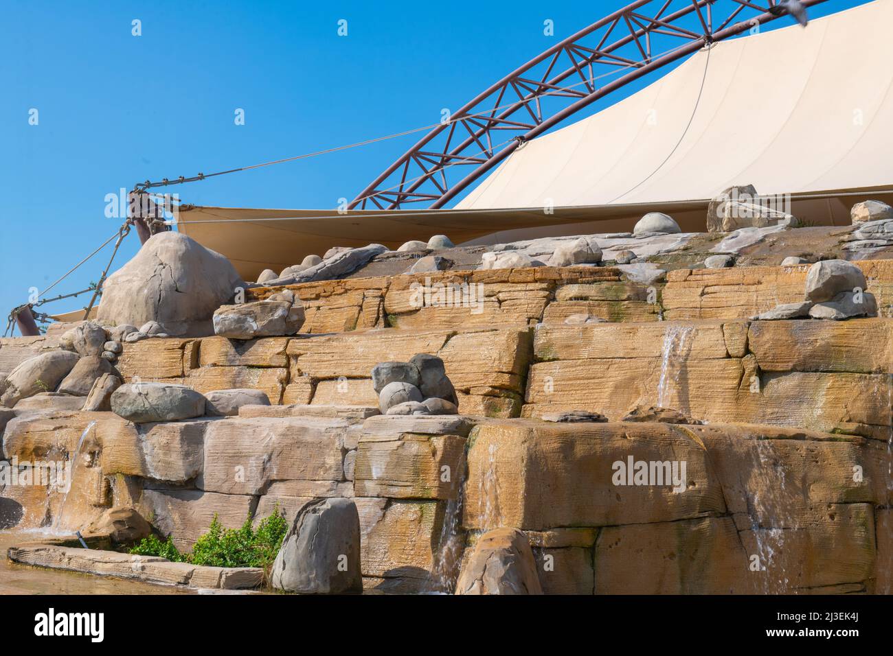 beautifully designed lawn and scenery dubai zoo Stock Photo - Alamy