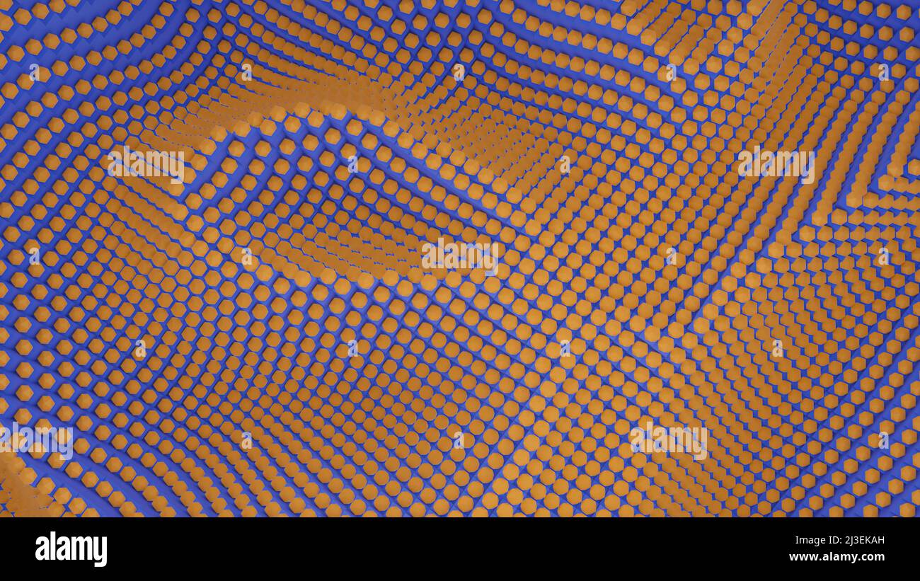 Background of dots is distorted and moves in waves. Design. Distortion ...