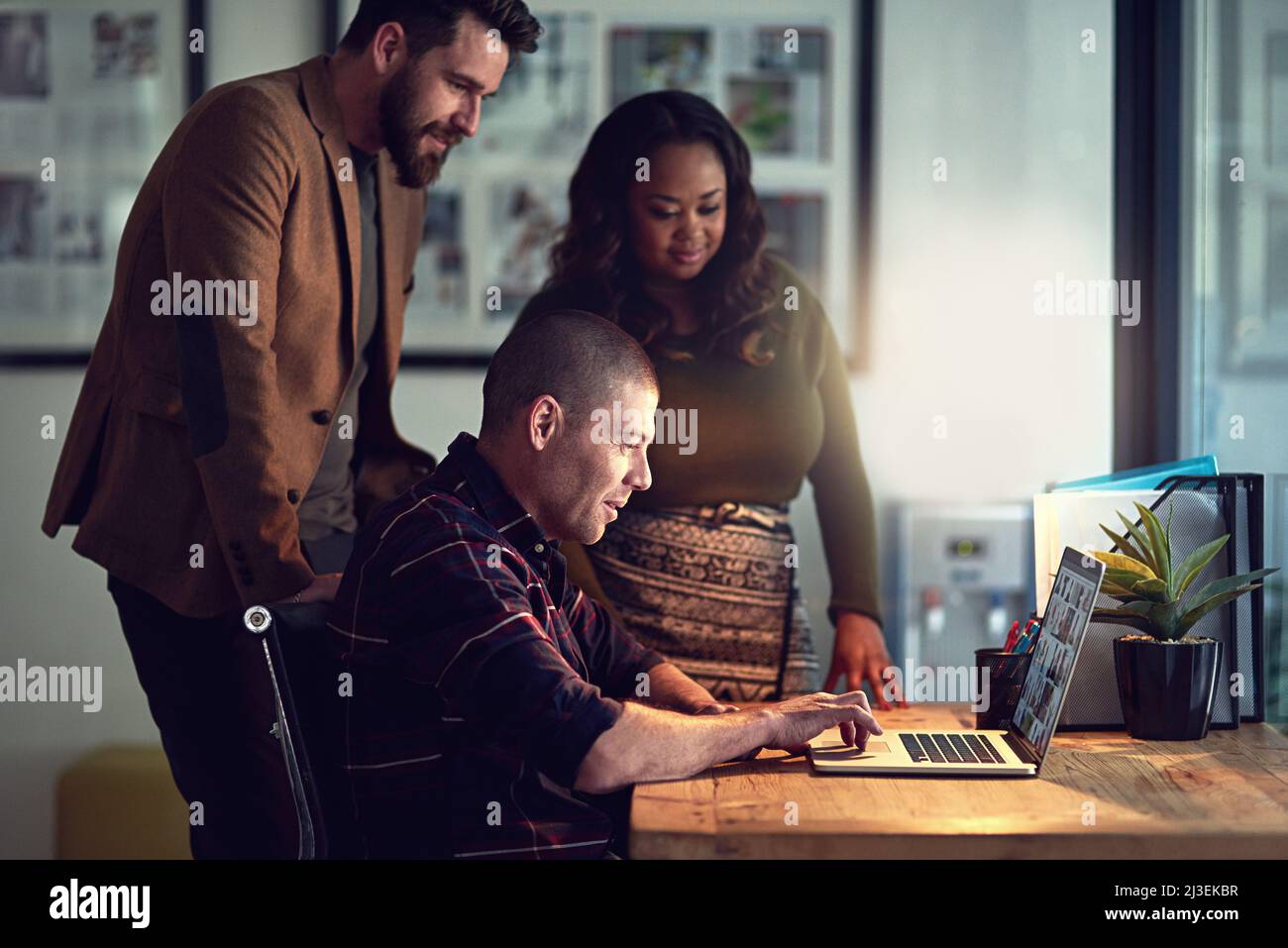 I was think along the lines of this example. Shot of a group of work ...