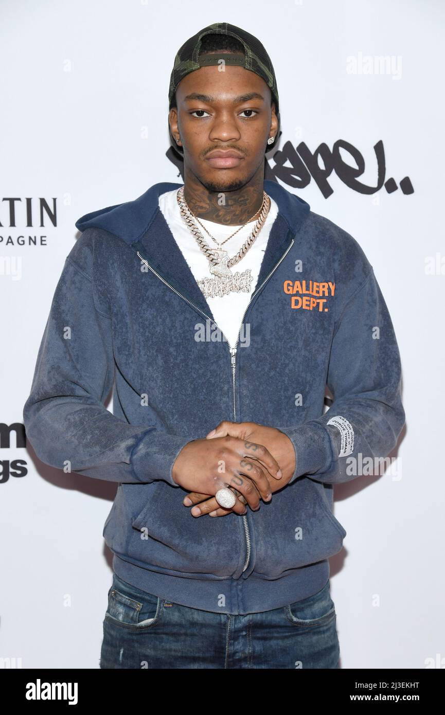 New York, USA. 07th Apr, 2022. Rapper 26AR attends the world premiere ...
