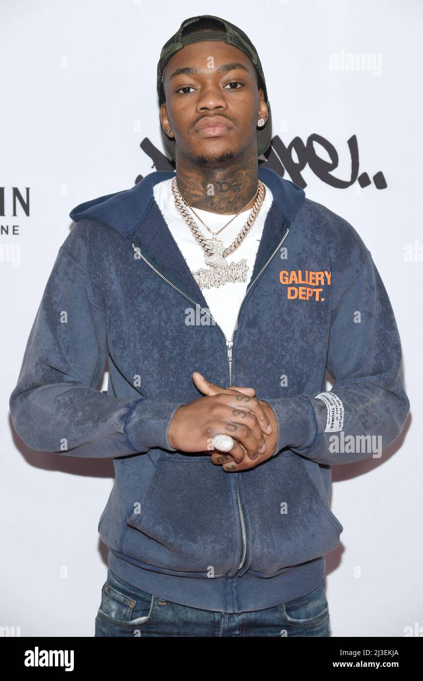 New York, USA. 07th Apr, 2022. Rapper 26AR attends the world premiere ...