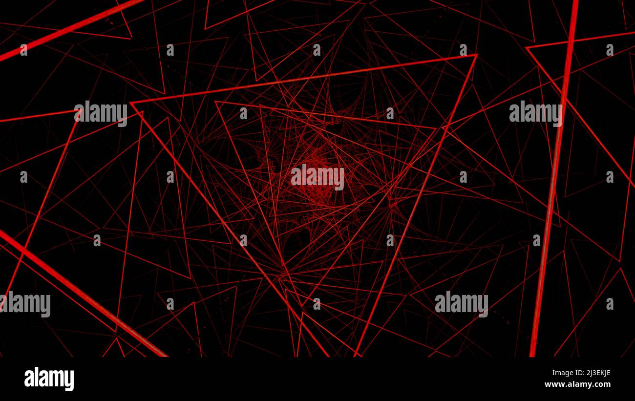 Triangles are twisted into geometric spiral. Design. Network of thin ...