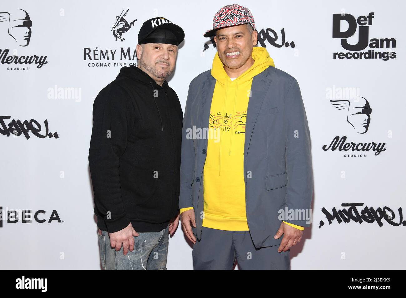 New York, USA. 07th Apr, 2022. (L-R) DJ Double R and G-Bo The Pro attend the world premiere of ...