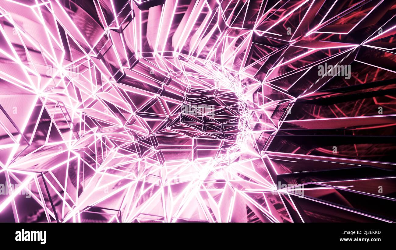 Crystal 3d Tunnel. Design. Movement through virtual crystal tunnel ...