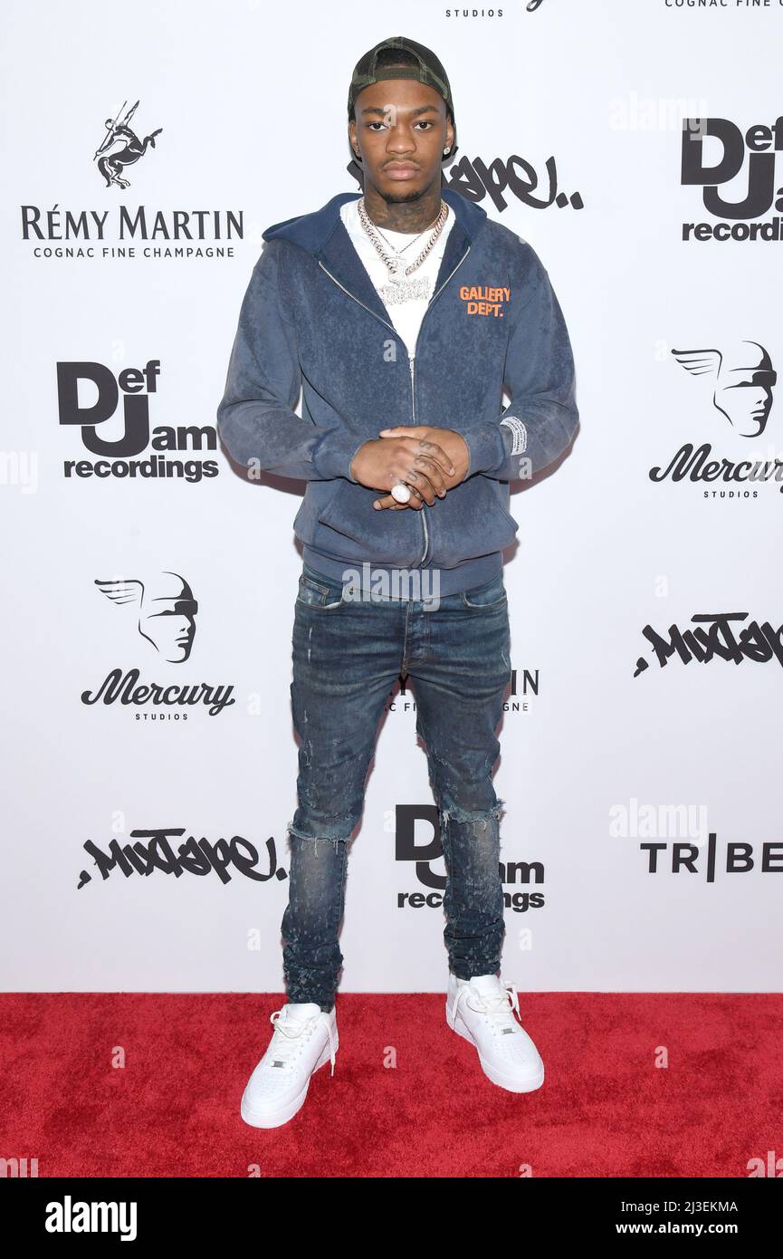 New York, USA. 07th Apr, 2022. Rapper 26AR attends the world premiere ...