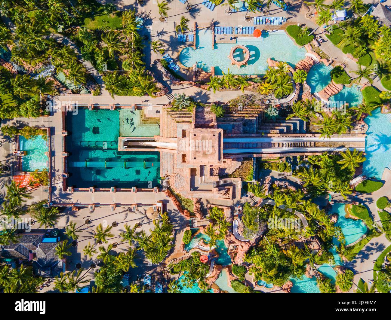 Mayan Temple water slide aerial view including Leap of Faith and ...