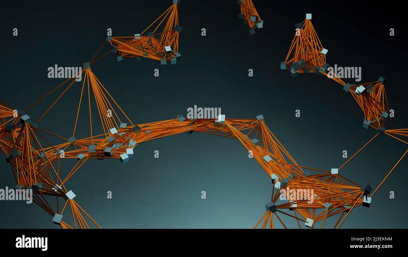 Moving computer networks of dots and lines. Design. Emerging and ...