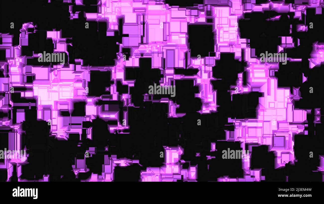 Bright moving square layers. Design. Neon shimmering layers move in ...