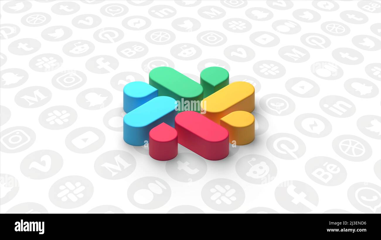 Logo of spots on white background. Motion. Colored spots form logo ...