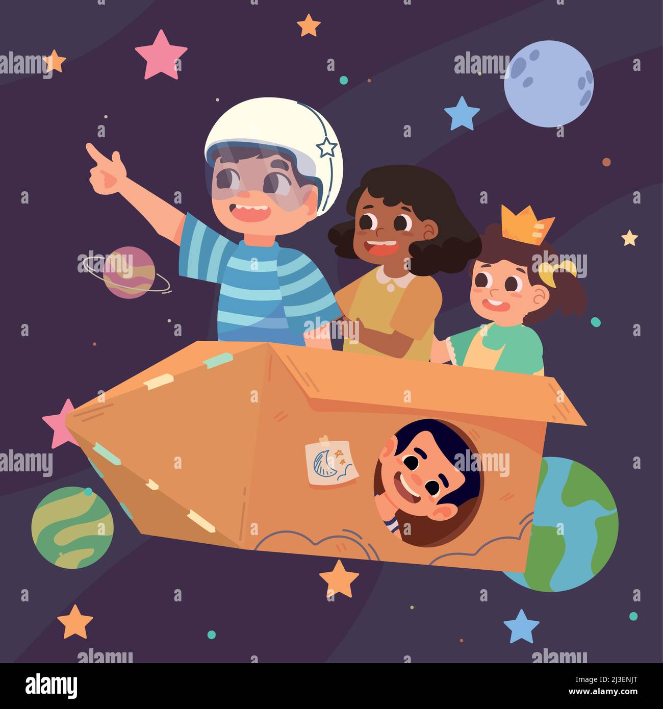 Playful boy box in Stock Vector Images - Alamy