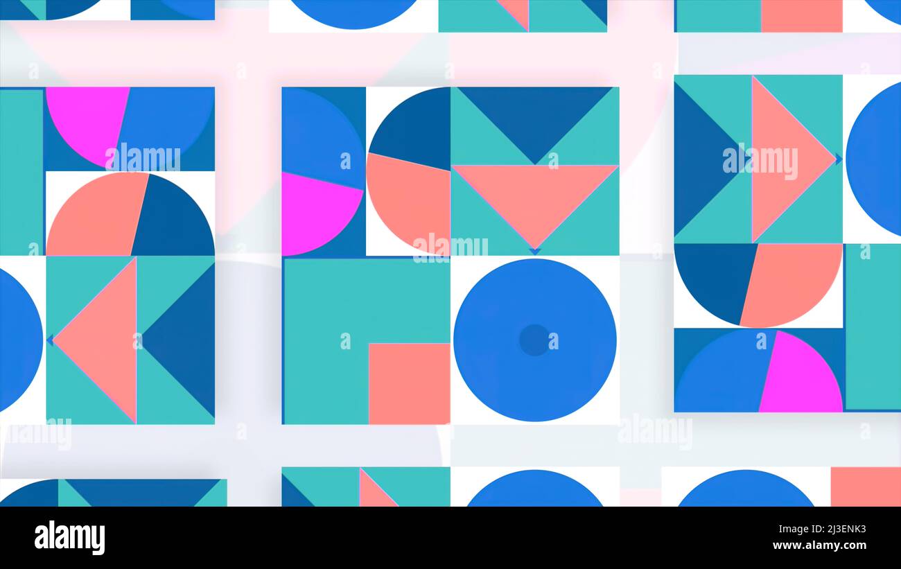 Beautiful bright animation with geometric shapes. Motion. Moving ...