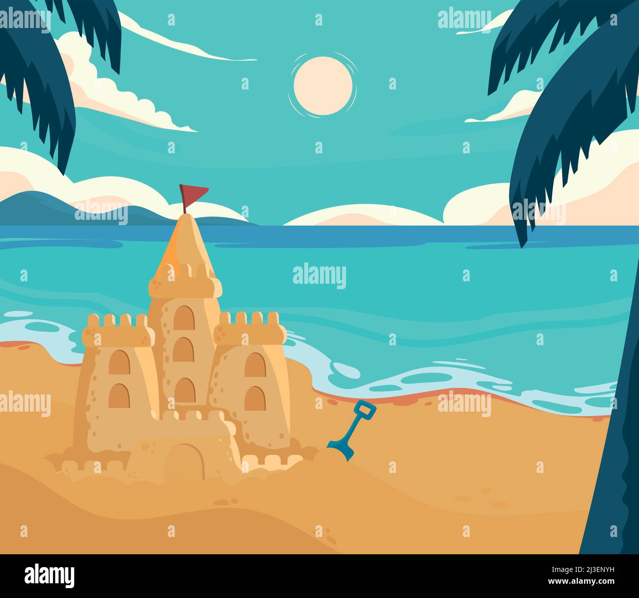 beach sandcastle summer Stock Vector Image & Art - Alamy