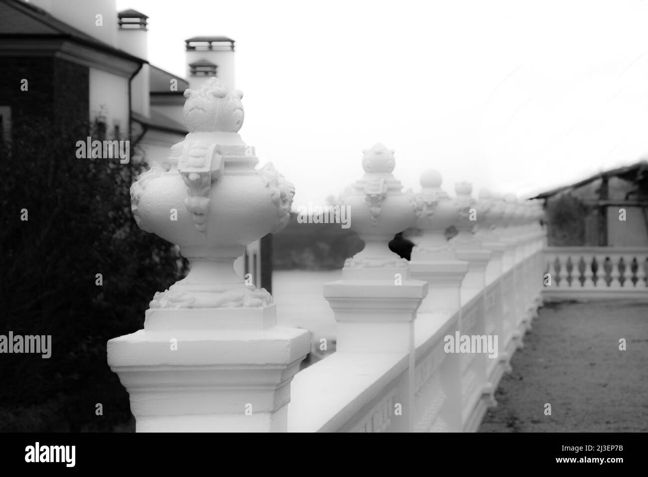 Stone railing on a european terrace Stock Photo - Alamy
