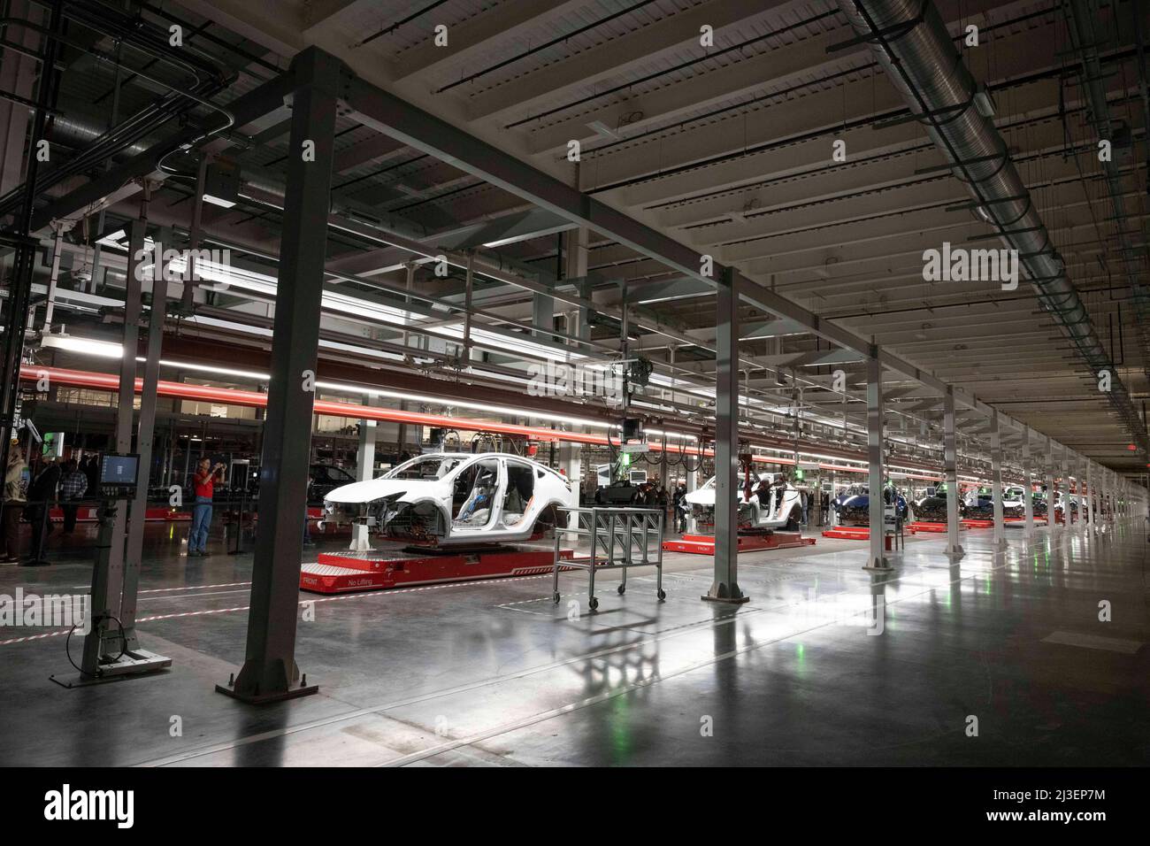 Austin Texas USA, April 7 2022: Machinery on automated production line ...