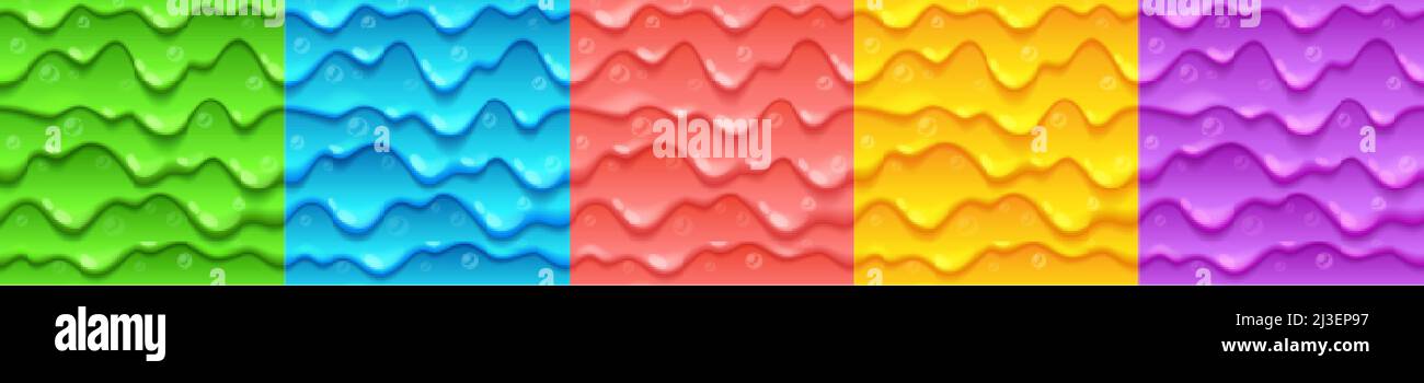 Textures of colored drips of liquid slime for game background. Vector ...
