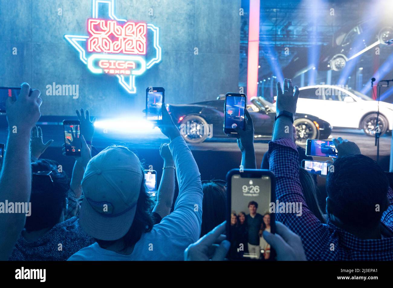 Tesla models on stage hi-res stock photography and images - Alamy