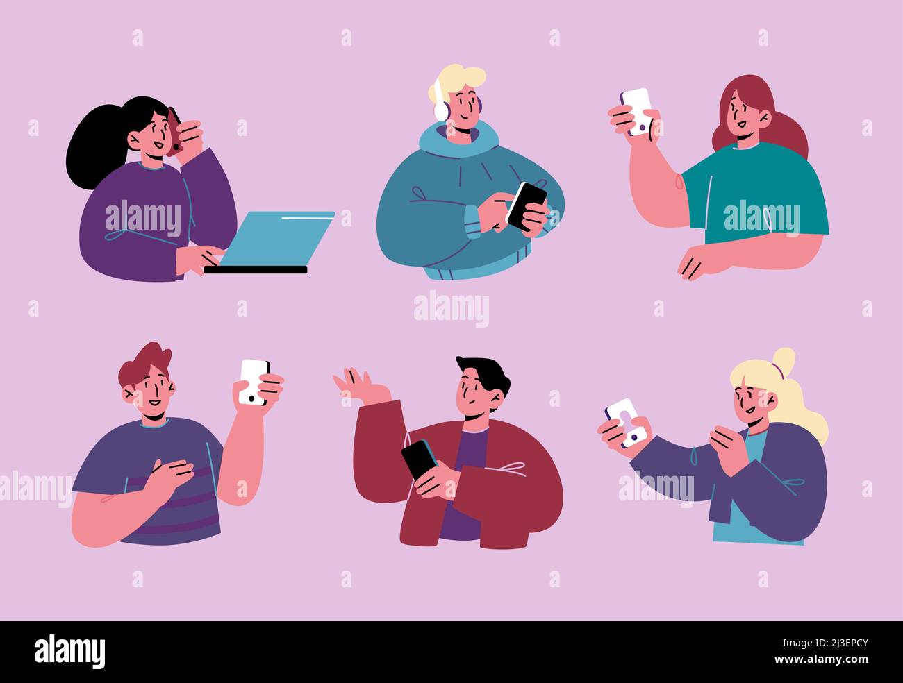 Internet addiction teens Stock Vector Images - Alamy