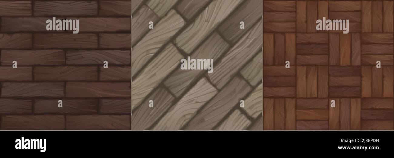 Game textures of wooden panels and bricks seamless pattern. Vector ...
