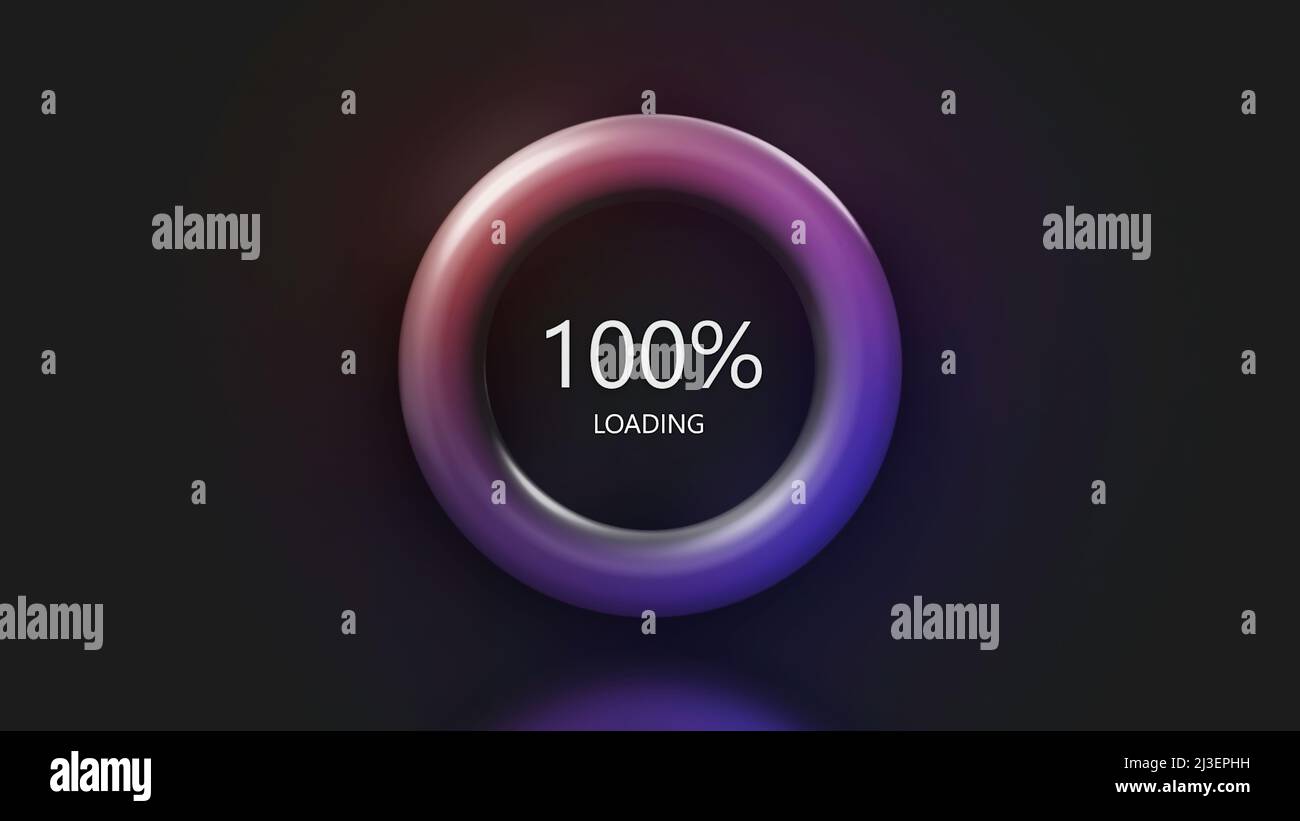 Circle with loading percentages. Motion. 3D ring with percentages and ...