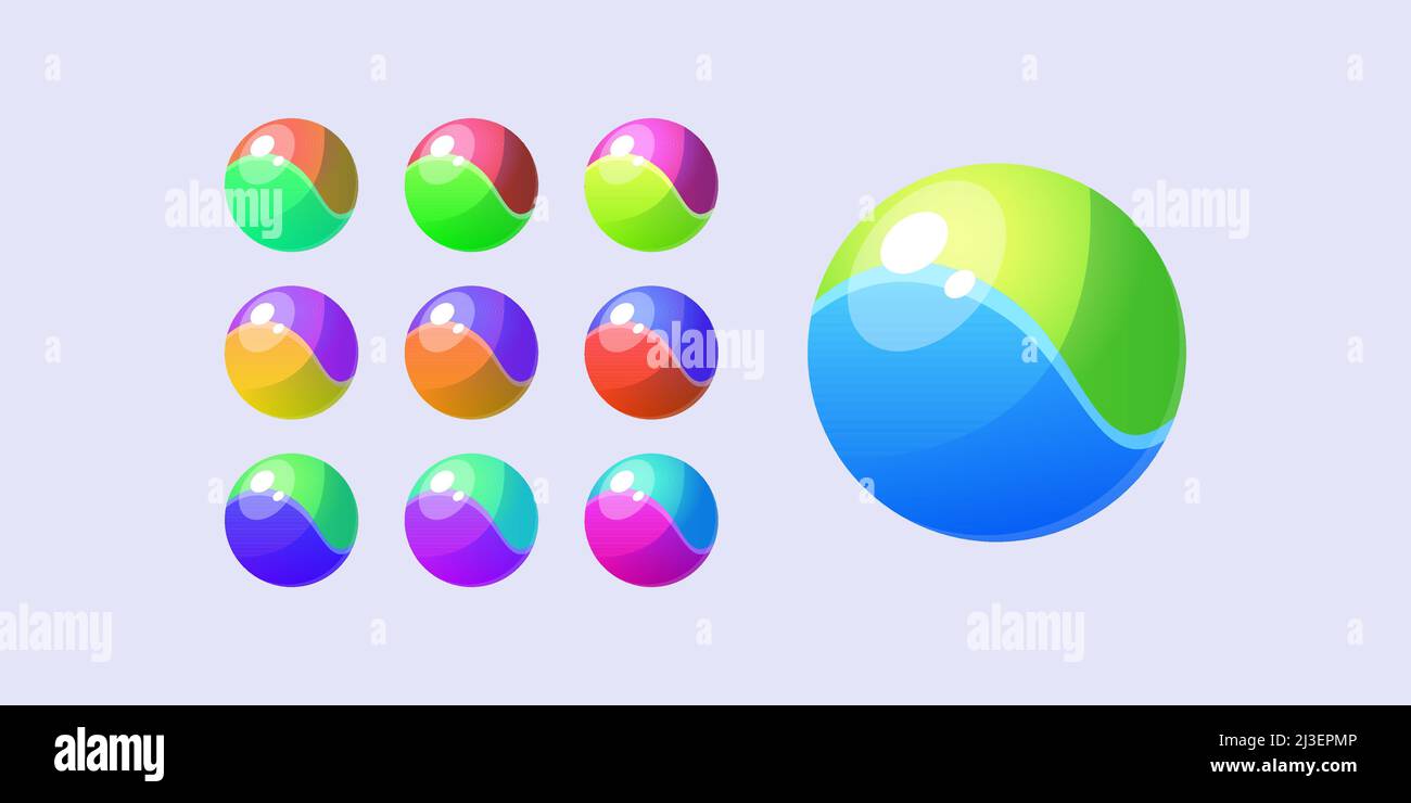 Beach balls, set of kids beachball for outdoor games. Colorful toys ...