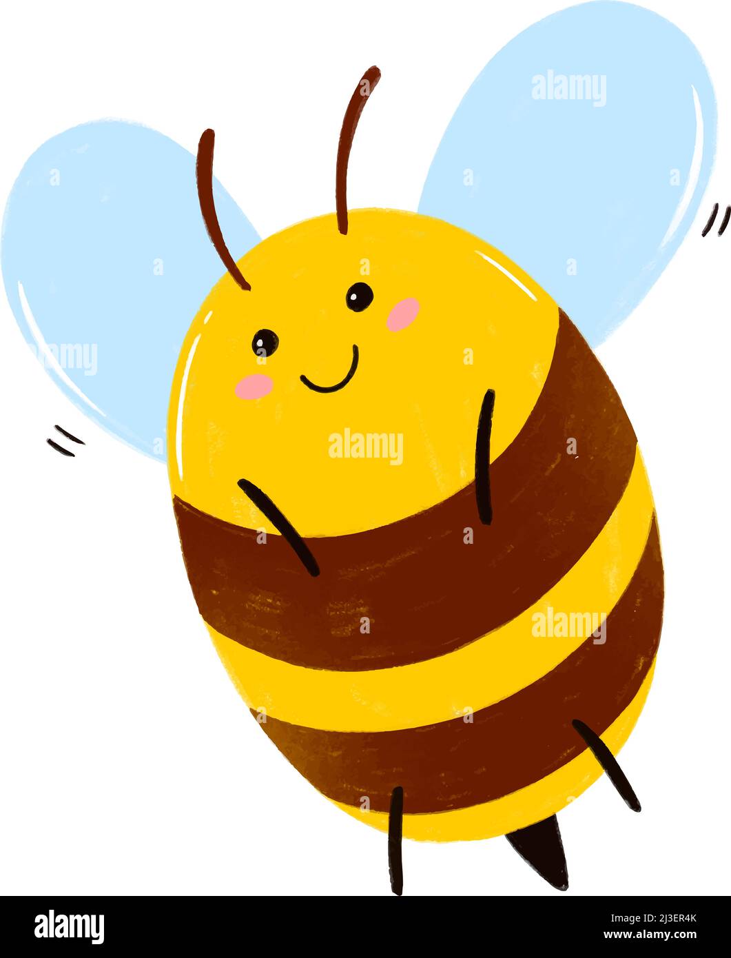 Smiling Cute Bee Cartoon Character. Vector Illustration Design Stock ...