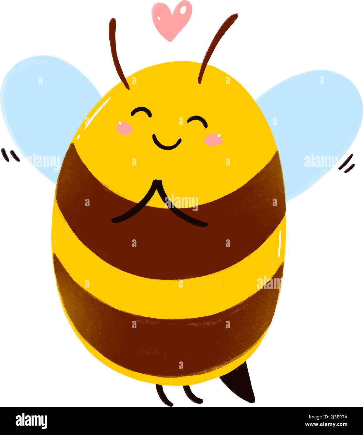 Smiling Cute Bee Cartoon Character. Vector Illustration Design Stock ...