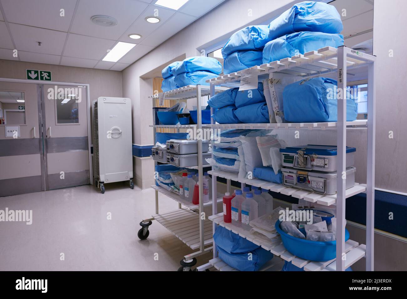 Organization is essential to running a hospital. Shot of shelves ...