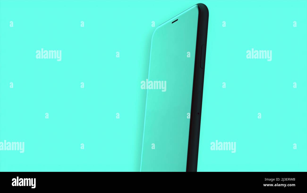 3D model of phone on isolated background. Motion. Touch screen of phone ...